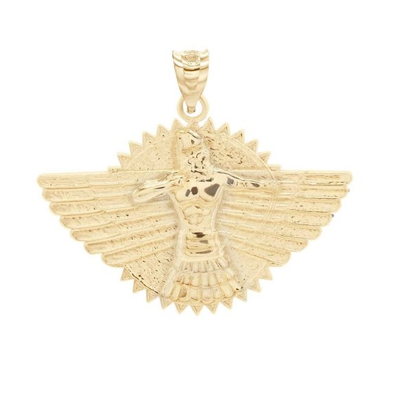 Element Shine | Accessories | Solid 4k Gold Ashur Assyrian Chief God Of ...